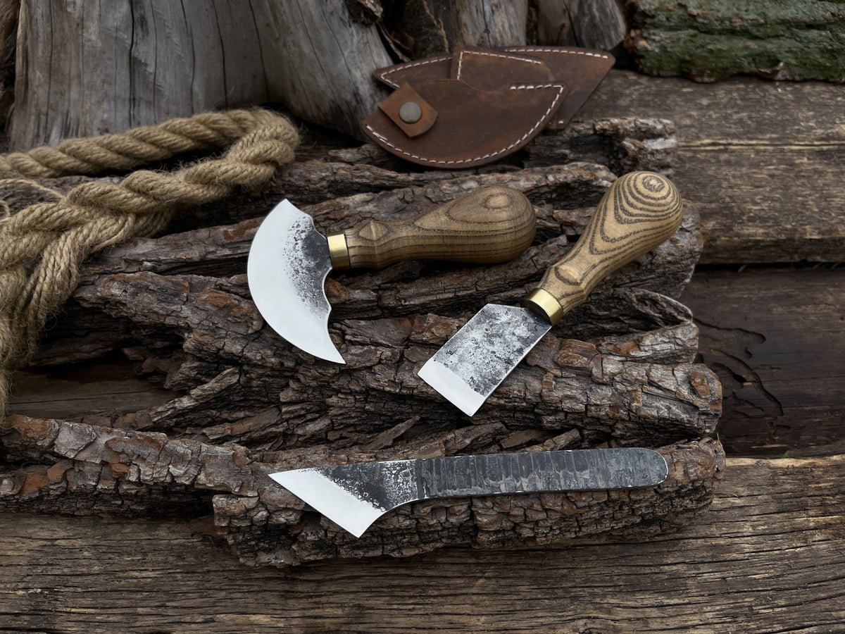 3-Piece Leatherworking Tool Set - Sharky Forged Steel Tools
