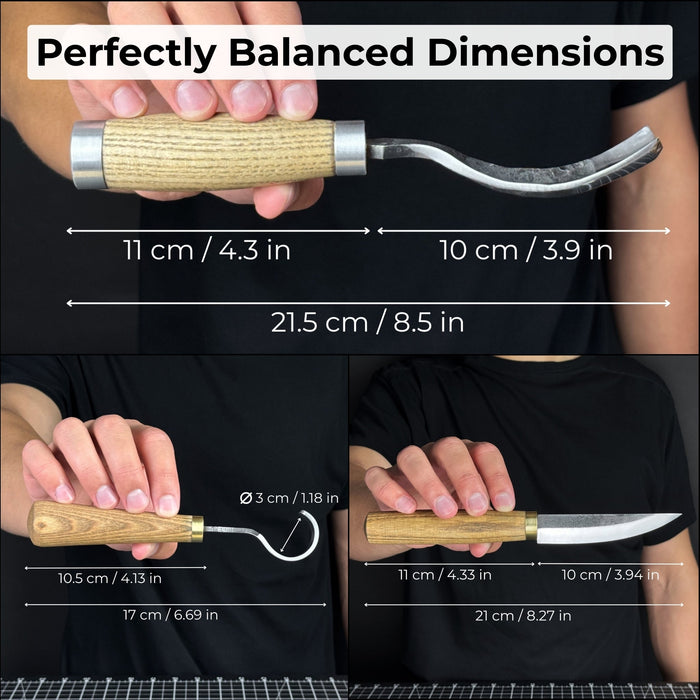 3-Piece Spoon Carving Tool Set - Sharky Forged Steel Tools