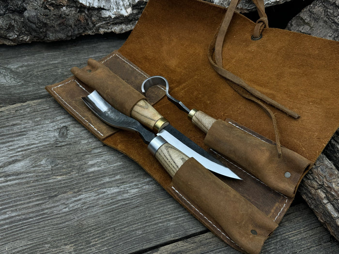 3-Piece Spoon Carving Tool Set - Sharky Forged Steel Tools