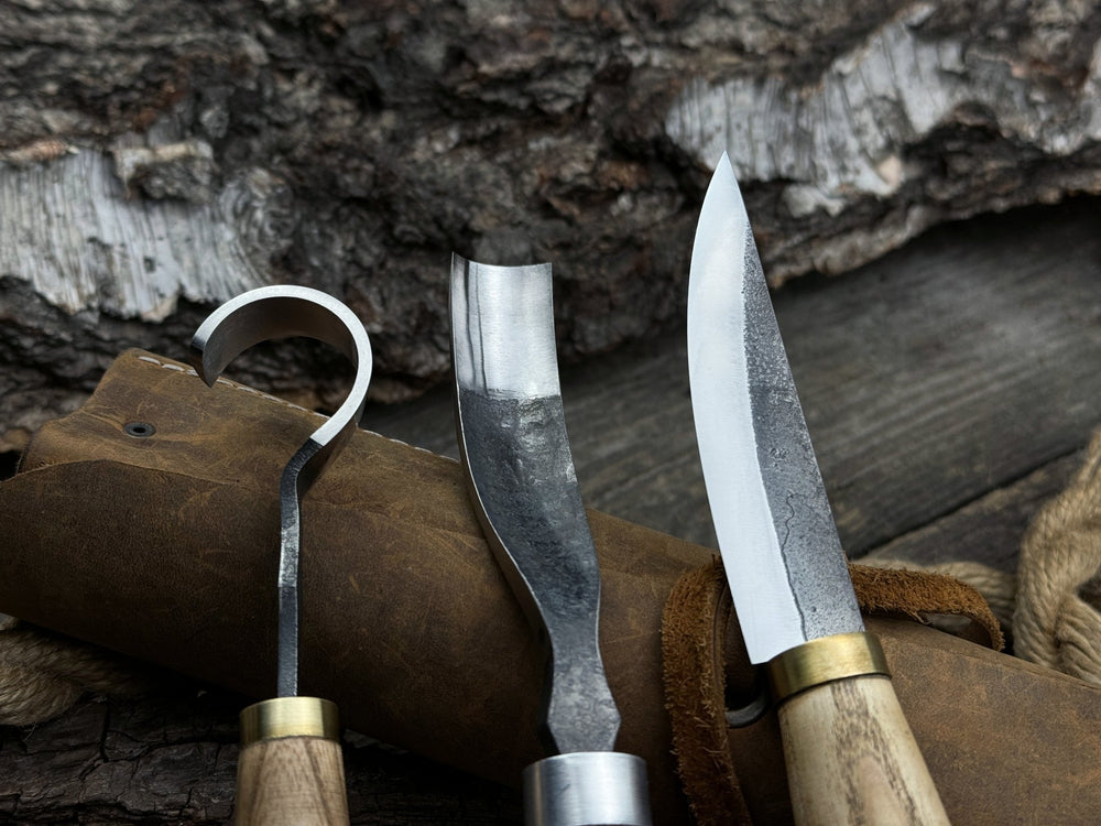 3-Piece Spoon Carving Tool Set - Sharky Forged Steel Tools