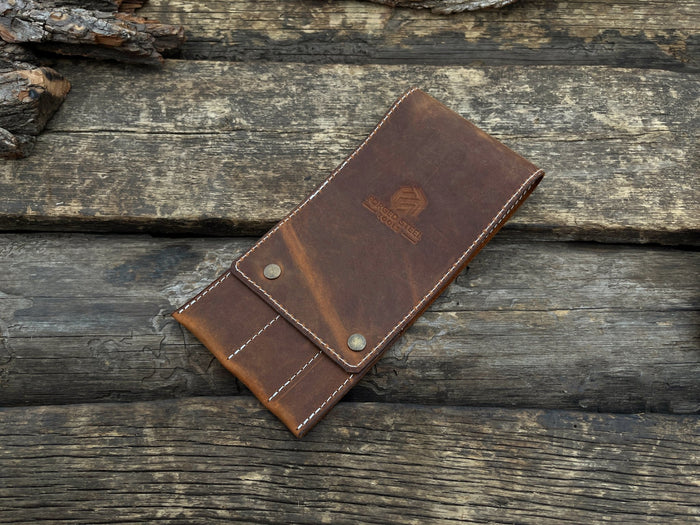 3 Pocket Leather Tool Case - Sharky Forged Steel Tools
