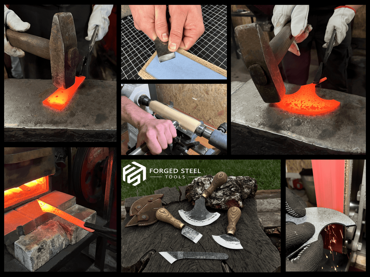 4-Piece Leatherworking Tool Set - Sharky Forged Steel Tools