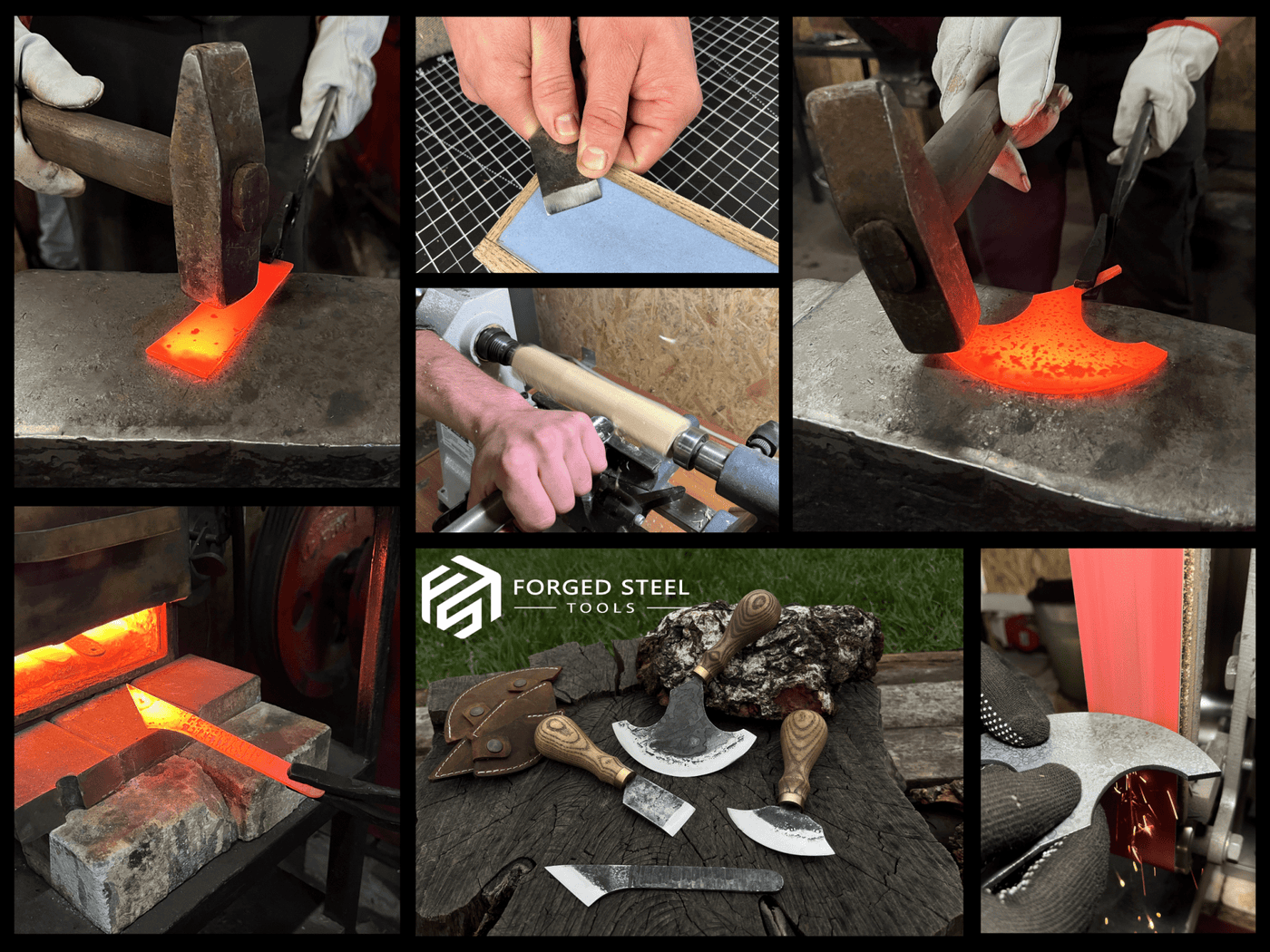 4-Piece Leatherworking Tool Set - Sharky Forged Steel Tools