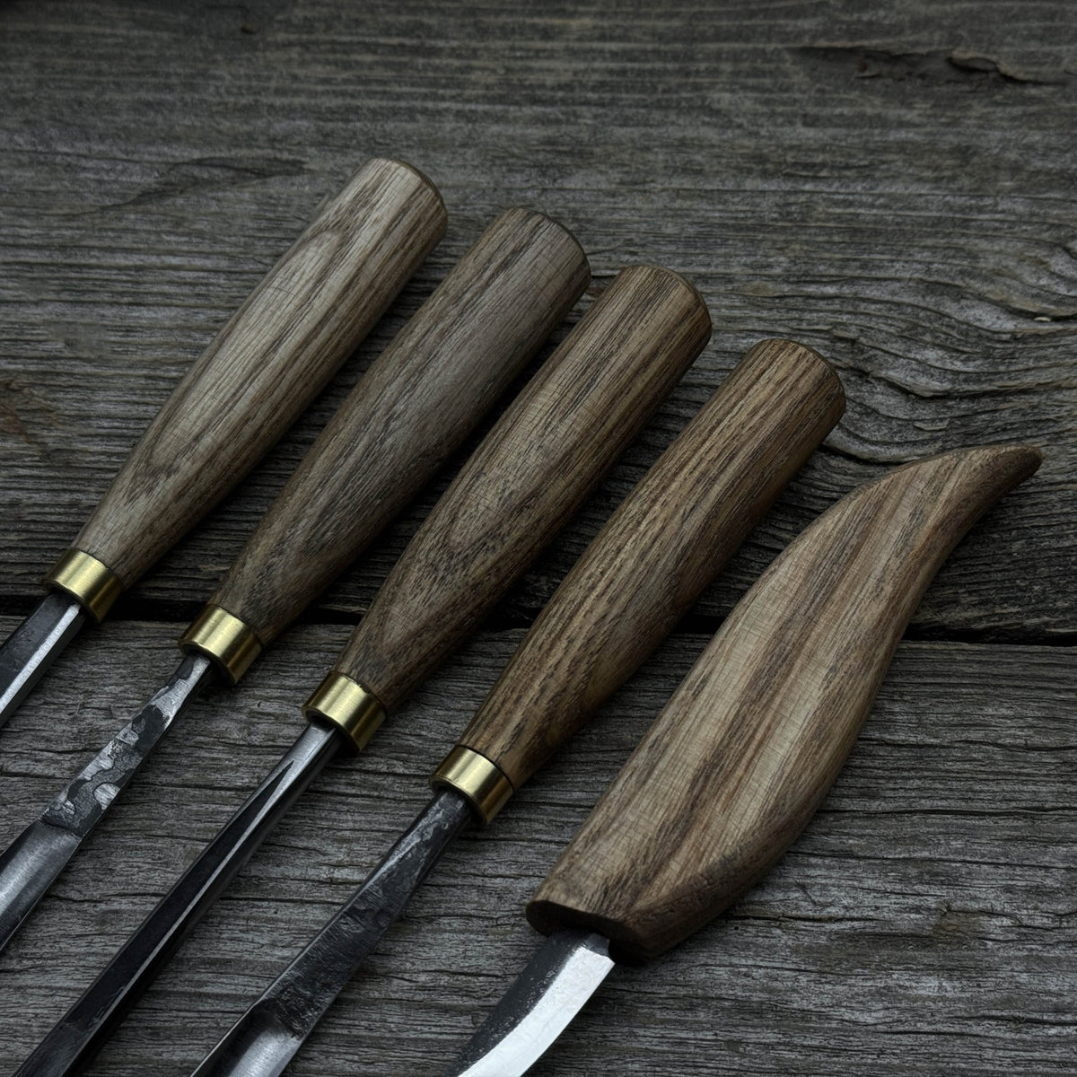 5-Piece Hand-Forged Wood Carving Tool Set - Sharky Forged Steel Tools