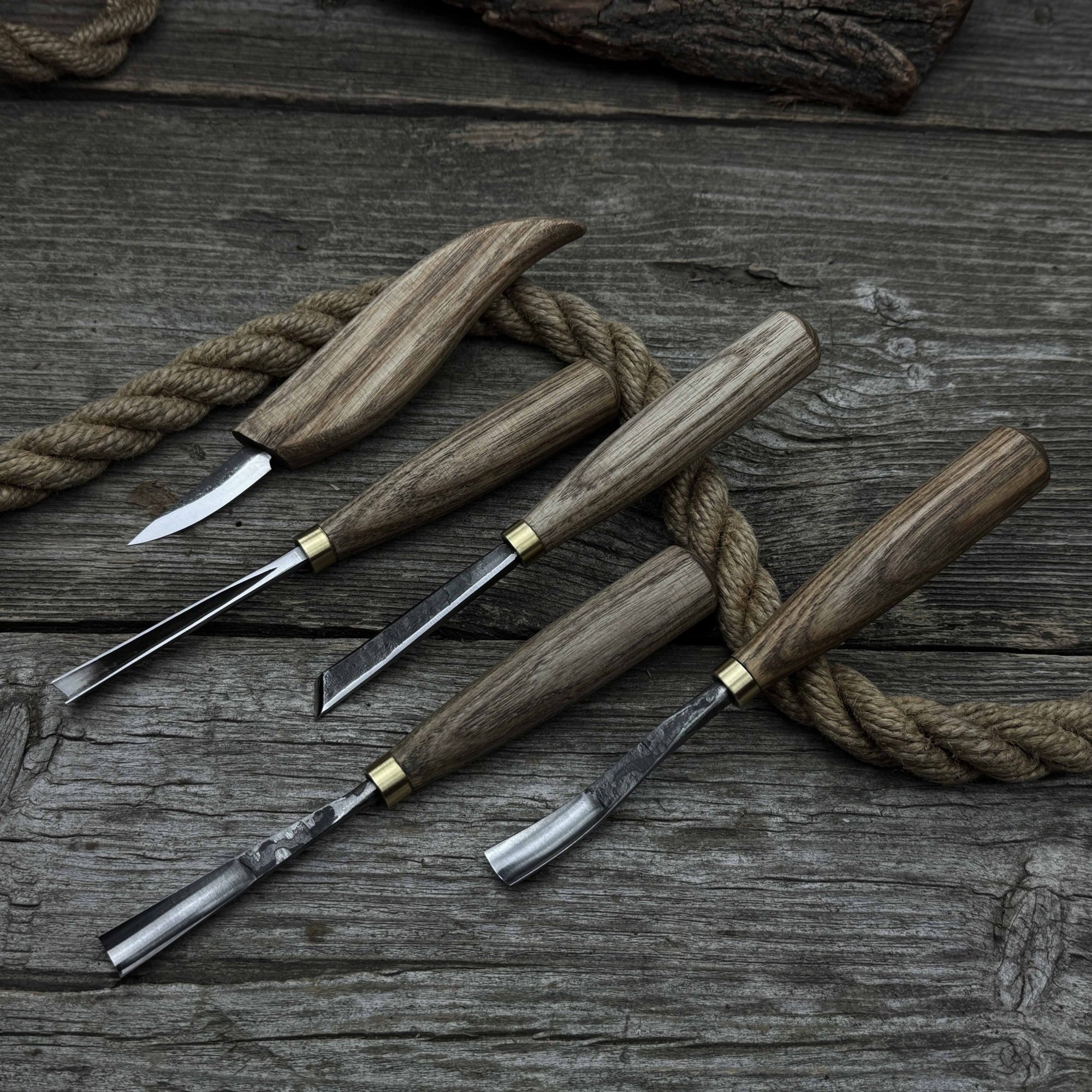 5-Piece Hand-Forged Wood Carving Tool Set - Sharky Forged Steel Tools