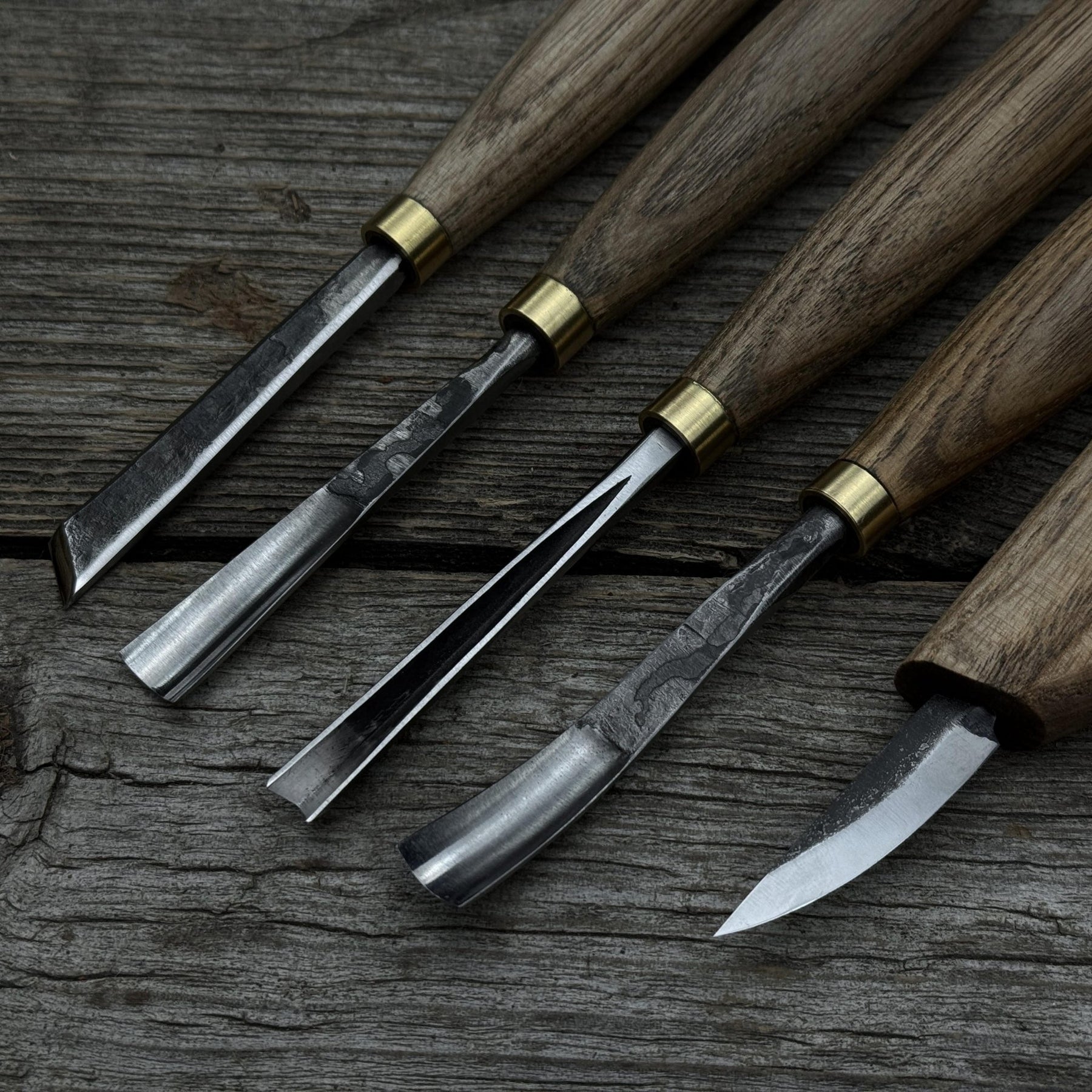 5-Piece Hand-Forged Wood Carving Tool Set - Sharky Forged Steel Tools