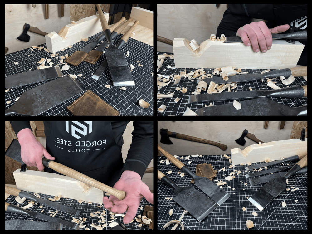 7-Piece Long Timber Framing Chisel Set - Sharky Forged Steel Tools