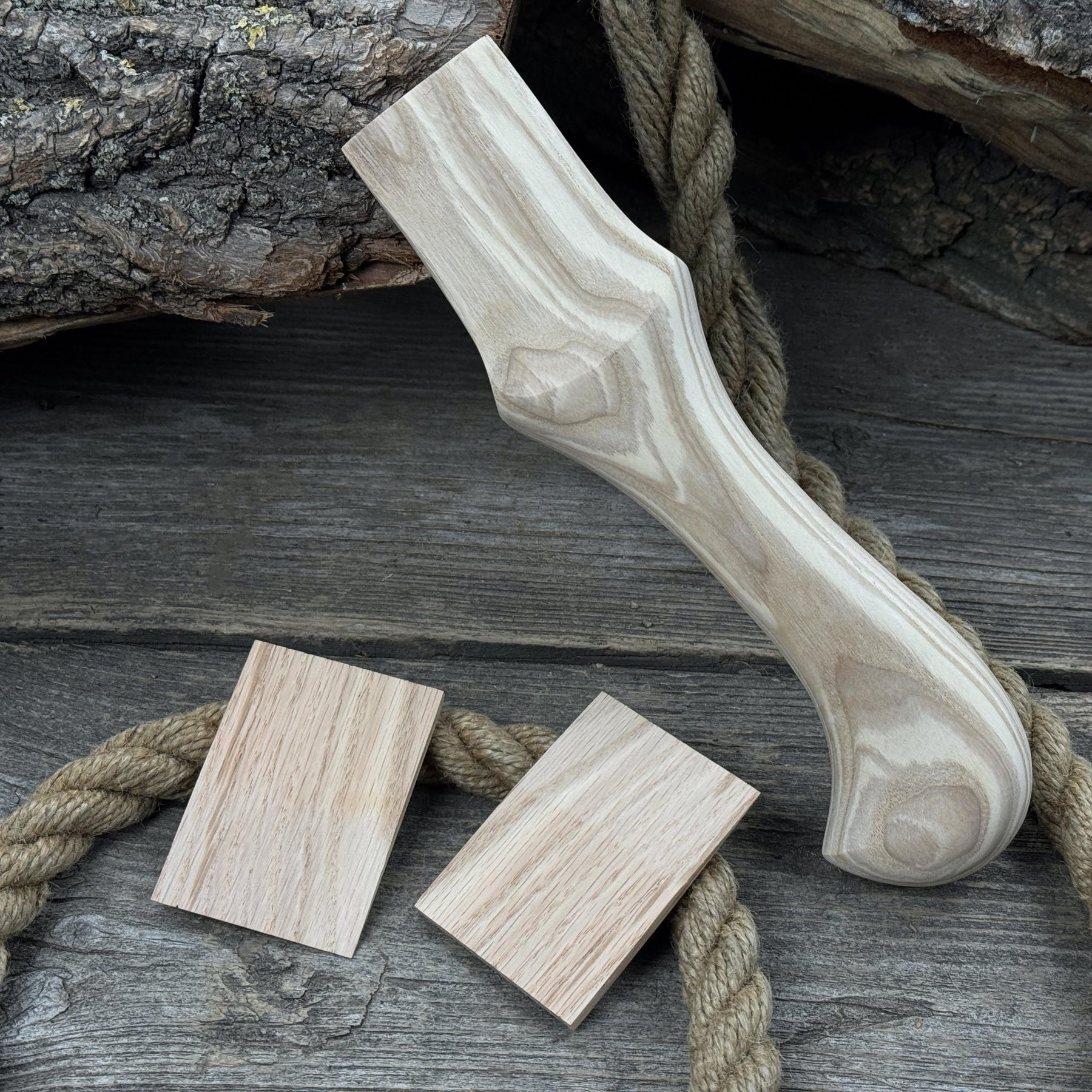 Ash Wood Handle for Adze or Axe, 23 cm (9.06 inches) with Red Oak ...
