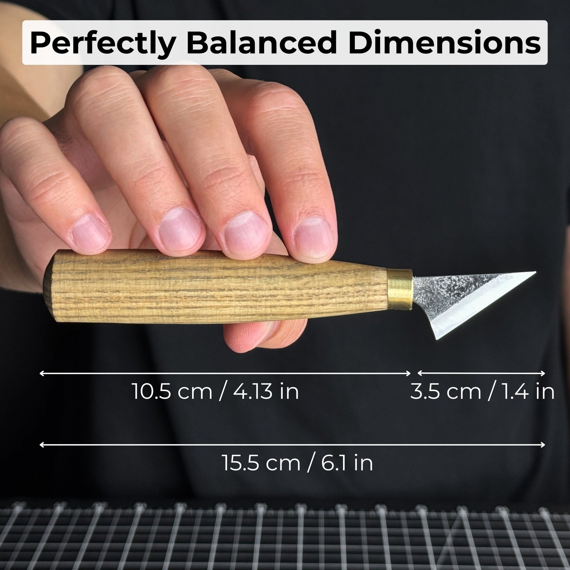 Chip Carving Knife, 3.5 cm (1.4 inches) - Sharky Forged Steel Tools