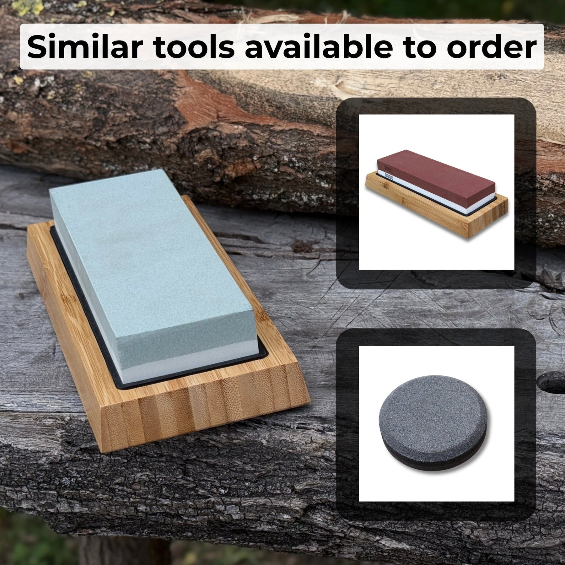 Double-Sided Sharpening Stone with Optional Wooden Stand – Grit #400 ...