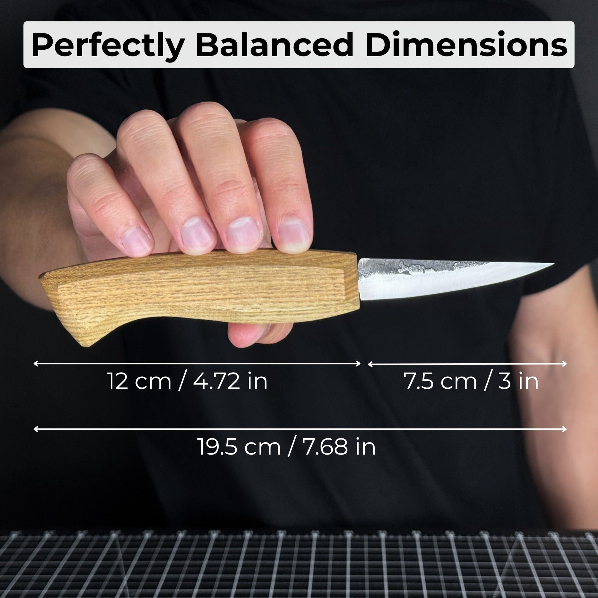 Hand-Forged Sloyd Knife, 7.5 cm (2.95 inches) - Sharky Forged Steel Tools