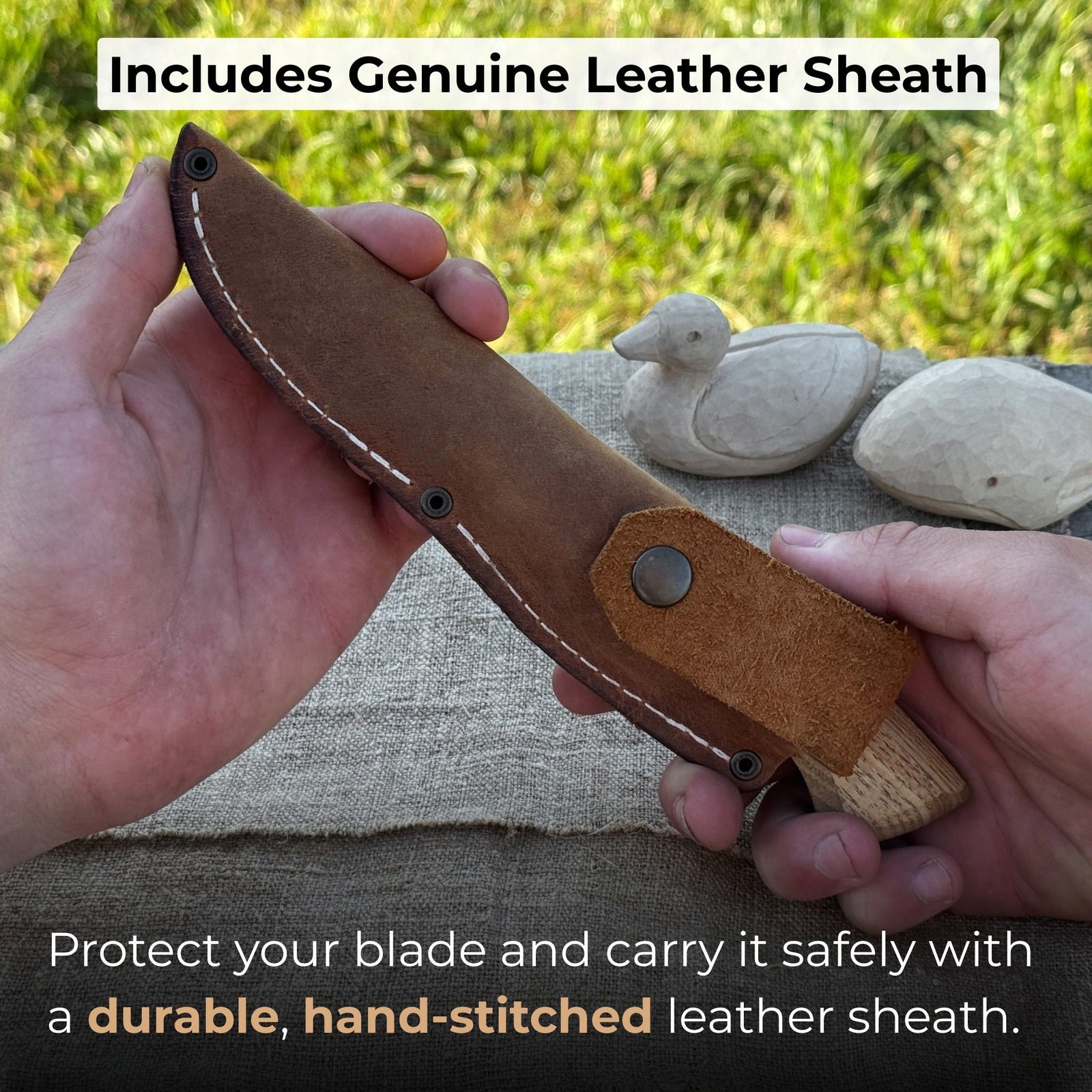 Hand-Forged Sloyd Knife, 7.5 cm (2.95 inches) - Sharky Forged Steel Tools