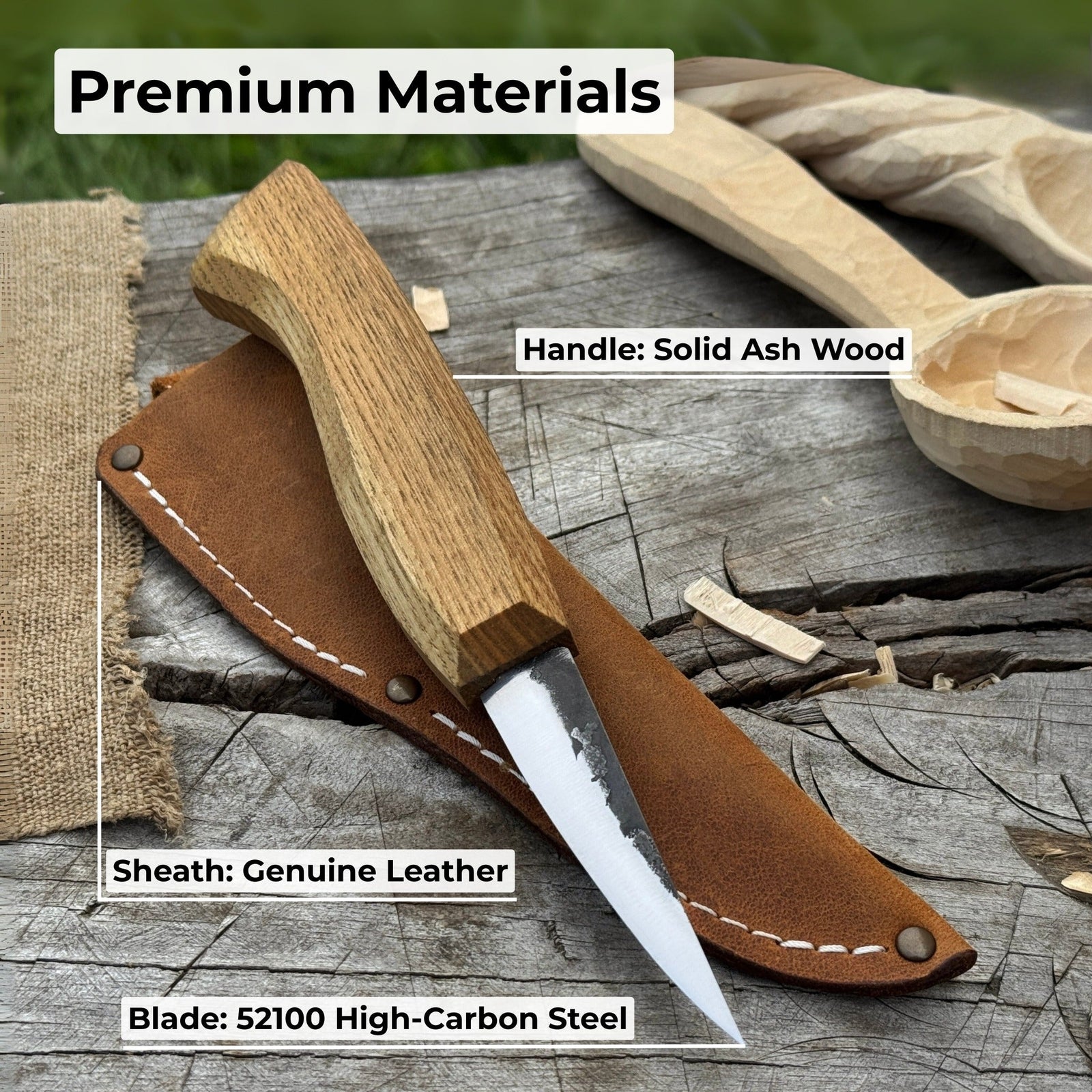 Hand-Forged Sloyd Knife, 7.5 cm (2.95 inches) - Sharky Forged Steel Tools