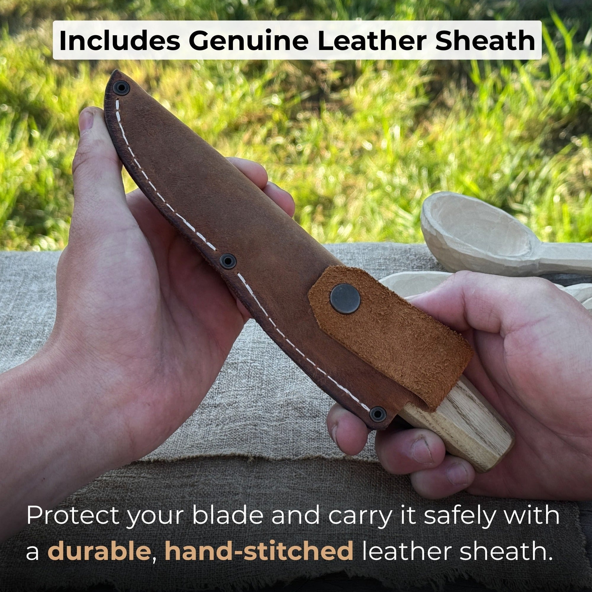 Hand-Forged Sloyd Knife, 9 cm (3.54 inches) - Sharky Forged Steel Tools