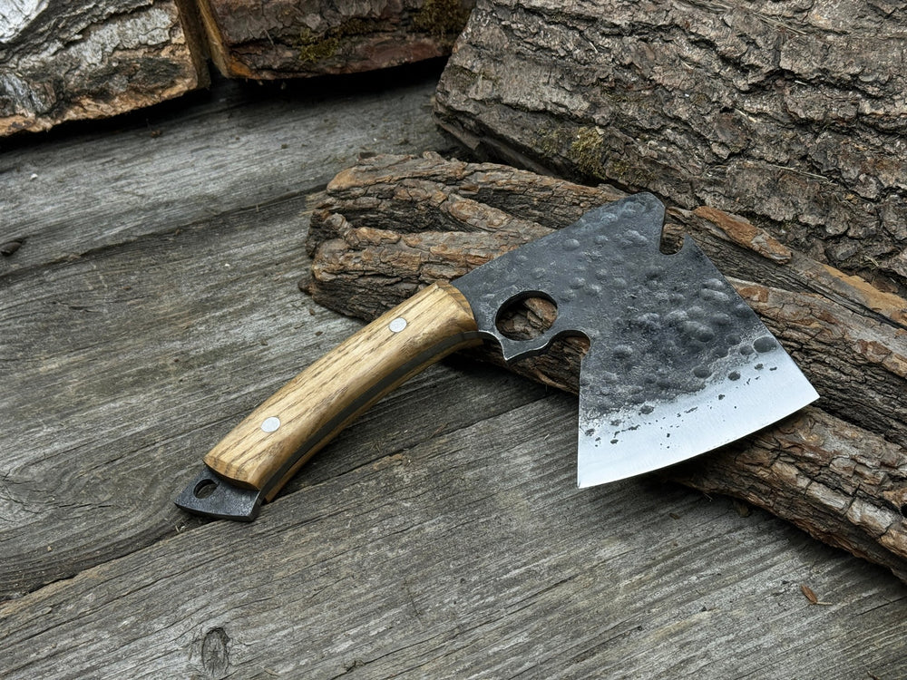 Hand-Forged Small Camping Axe with Curved Handle, 0.52 kg (1.15 Ibs ...