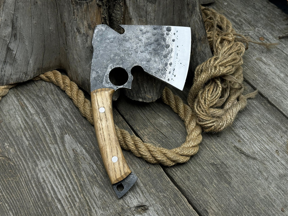 Hand-Forged Small Camping Axe with Curved Handle, 0.52 kg (1.15 Ibs ...
