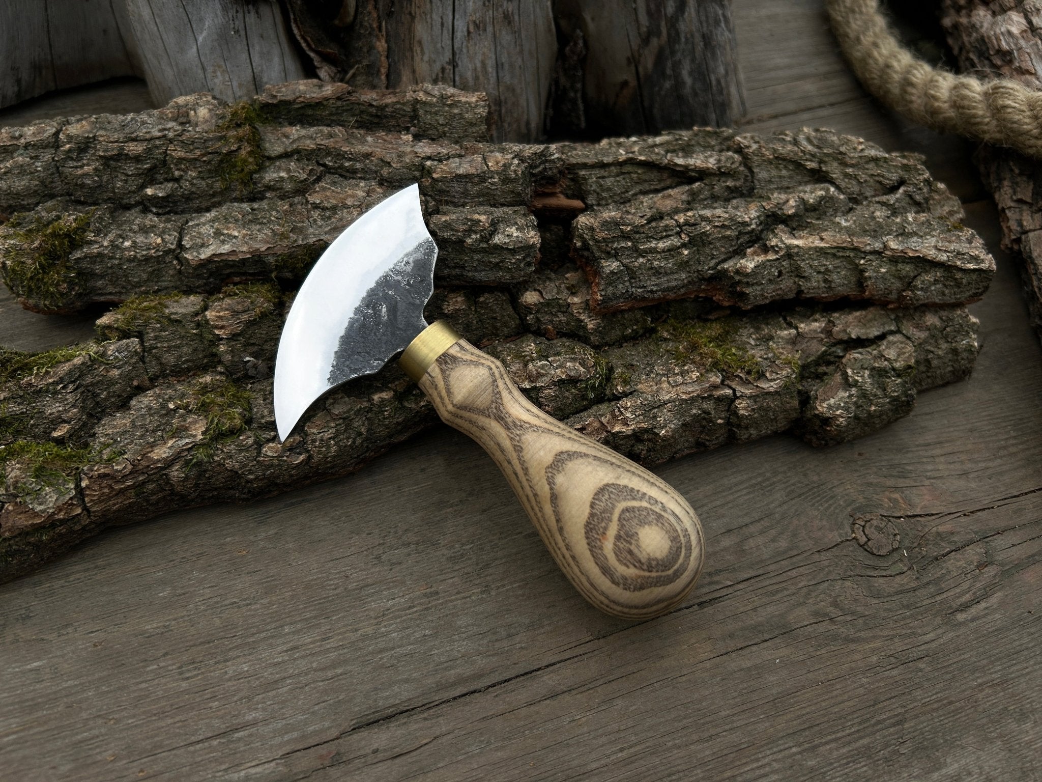 Hand-Forged Small Leather Round Knife, 8 cm (3.15 inches) - Forged ...