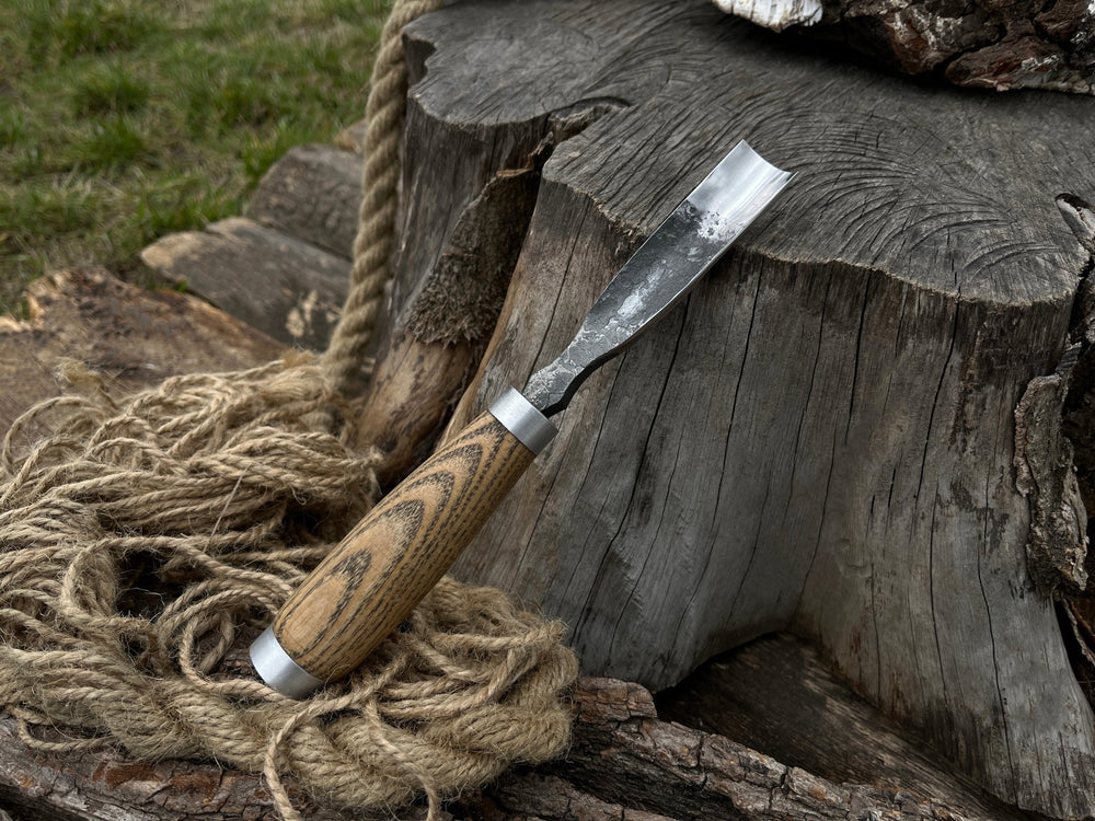 Hand-Forged Straight Gouge (Rounded Chisel), 10 - 45 mm (0.4 - 1.8 ...