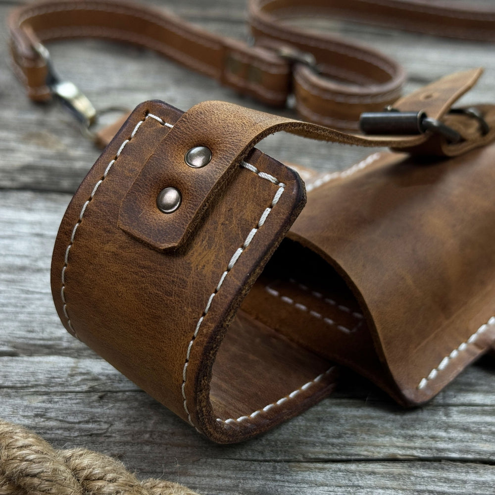 Leather Axe Case with Adjustable Straps - Sharky Forged Steel Tools