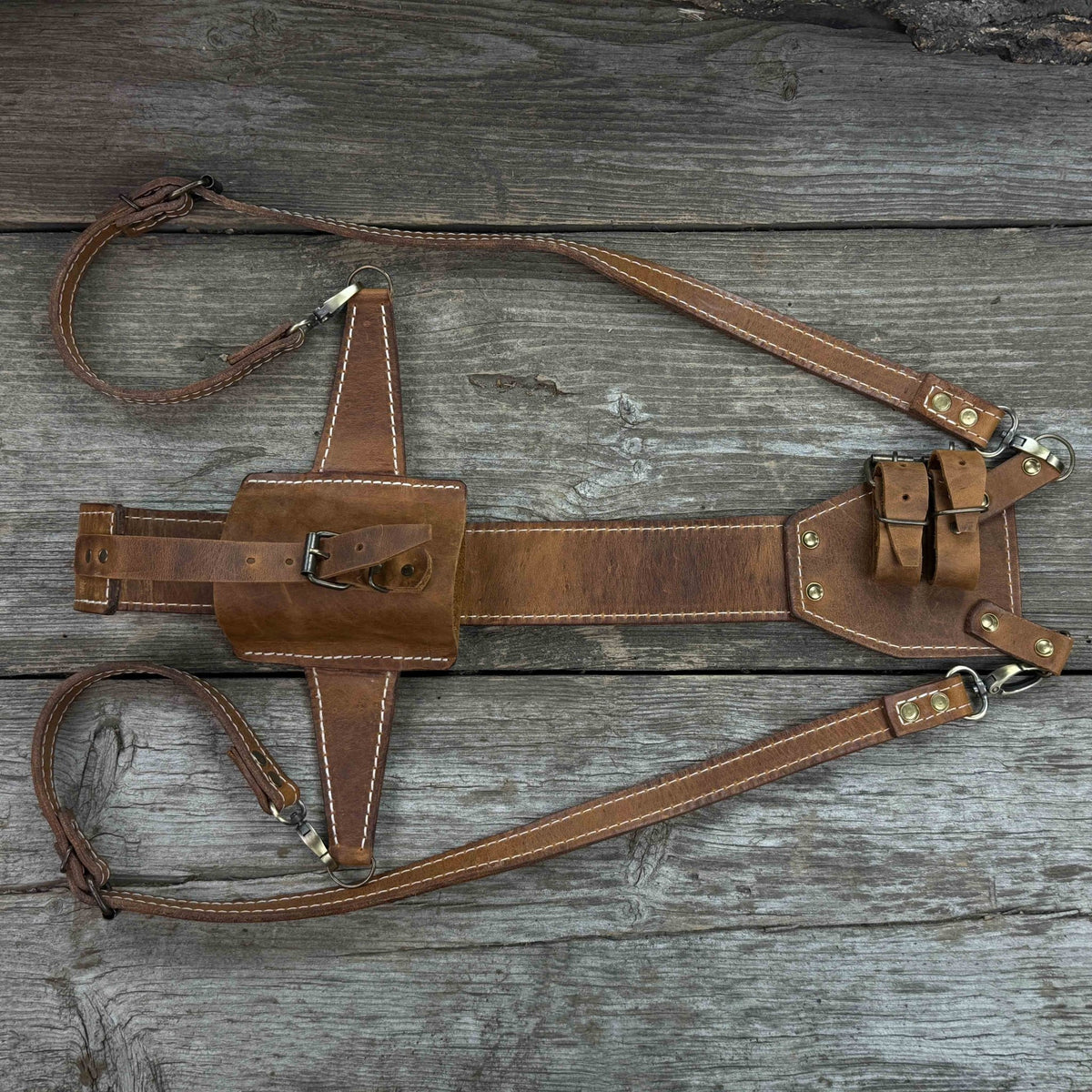 Leather Axe Case with Adjustable Straps - Sharky Forged Steel Tools
