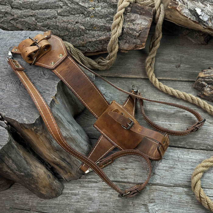 Leather Axe Case with Adjustable Straps - Sharky Forged Steel Tools