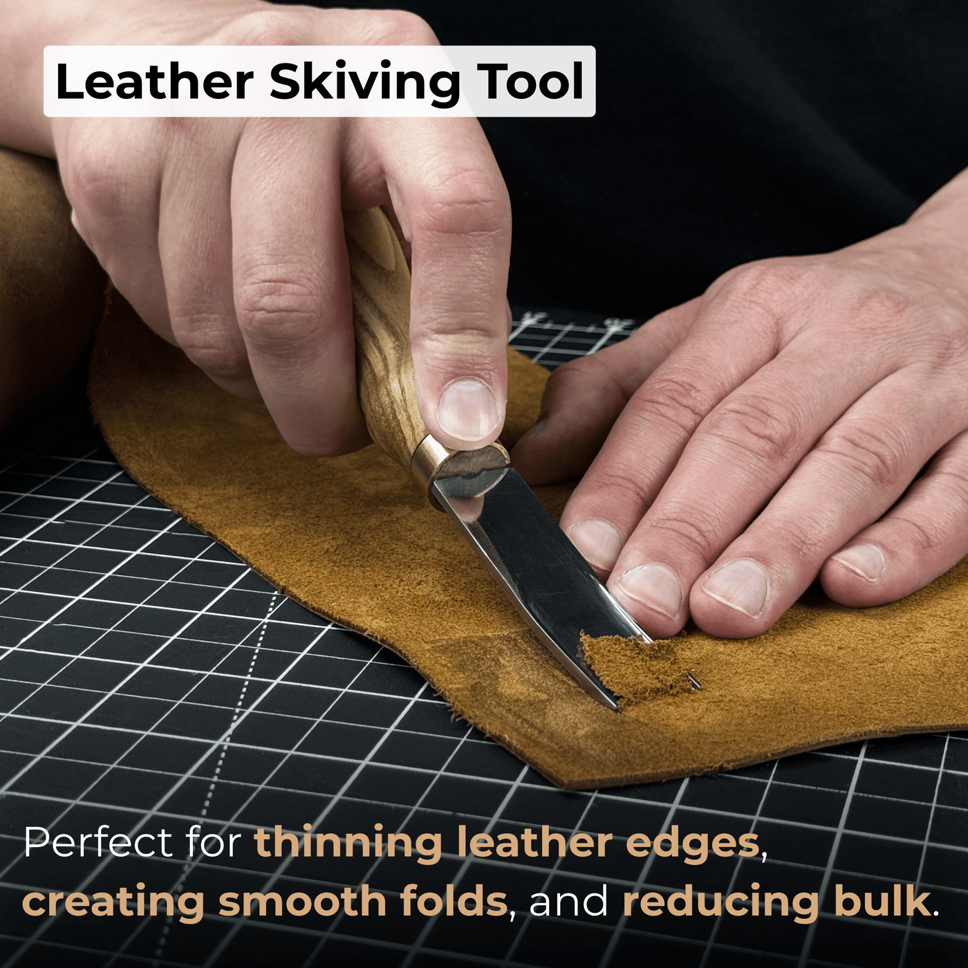 Leather Edge Skiver, 4-16 mm (0.16-0.63 inches) - Sharky Forged Steel Tools