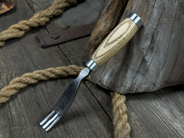 Long Bent (Curved) Gouge, 10 - 45 mm (0.4 - 1.8 inches) - Sharky Forged ...