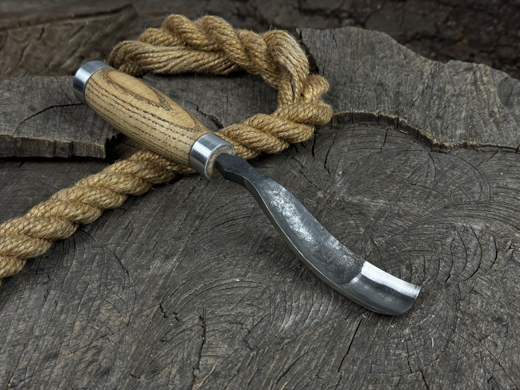 Long Bent (Curved) Gouge, 10 - 45 mm (0.4 - 1.8 inches) - Sharky Forged ...