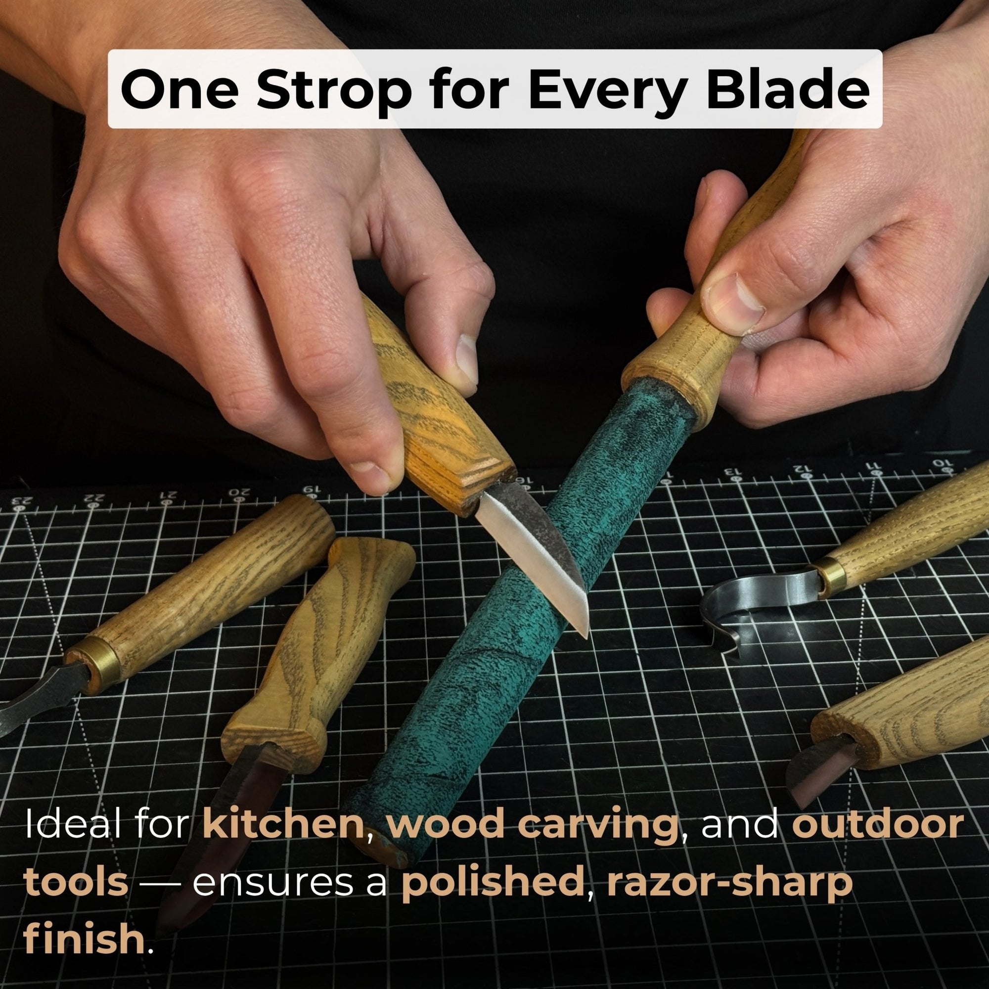 Round Leather Strop For Knife Sharpening - Sharky Forged Steel Tools