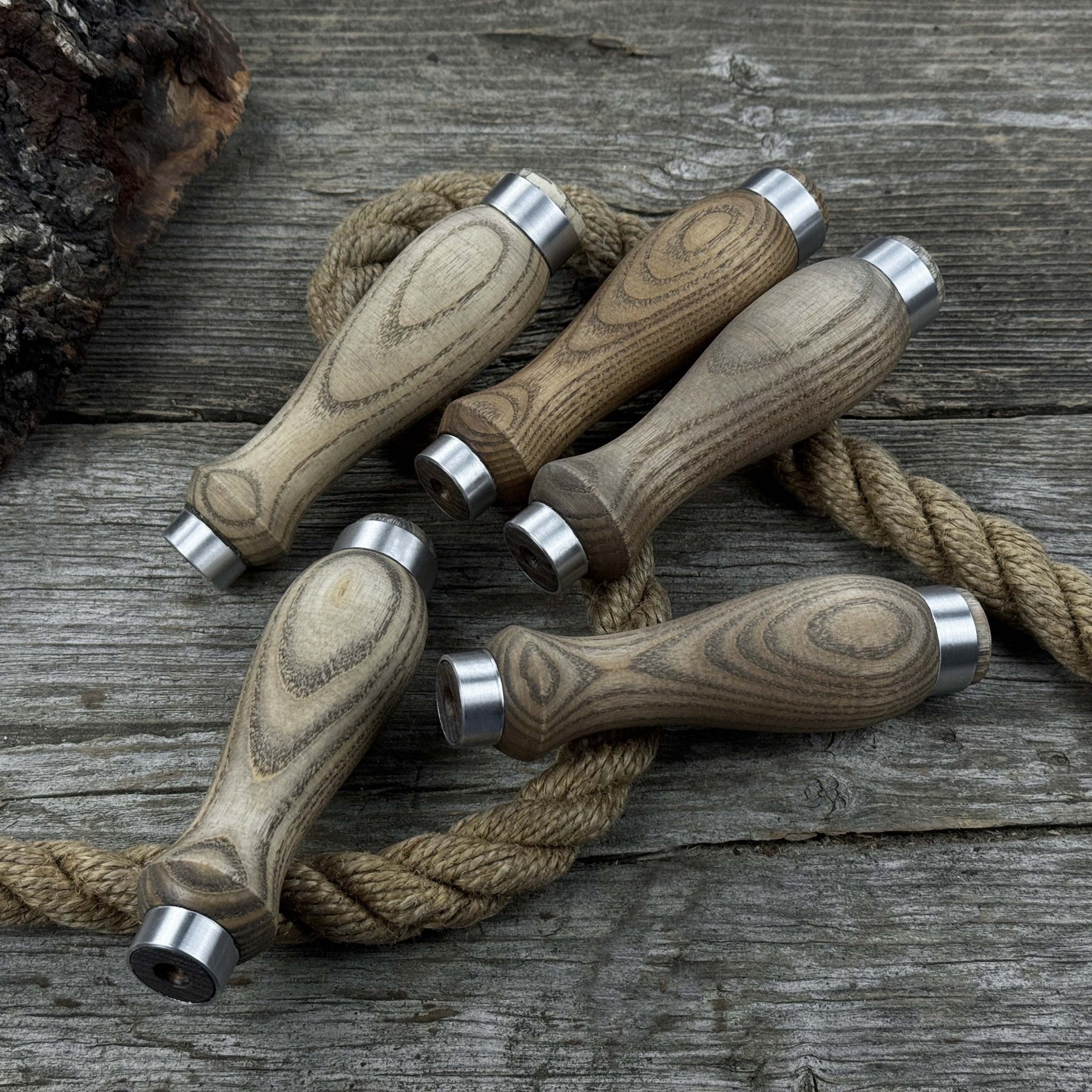 Set of 5 Ash Wood Replacement Handles - Sharky Forged Steel Tools