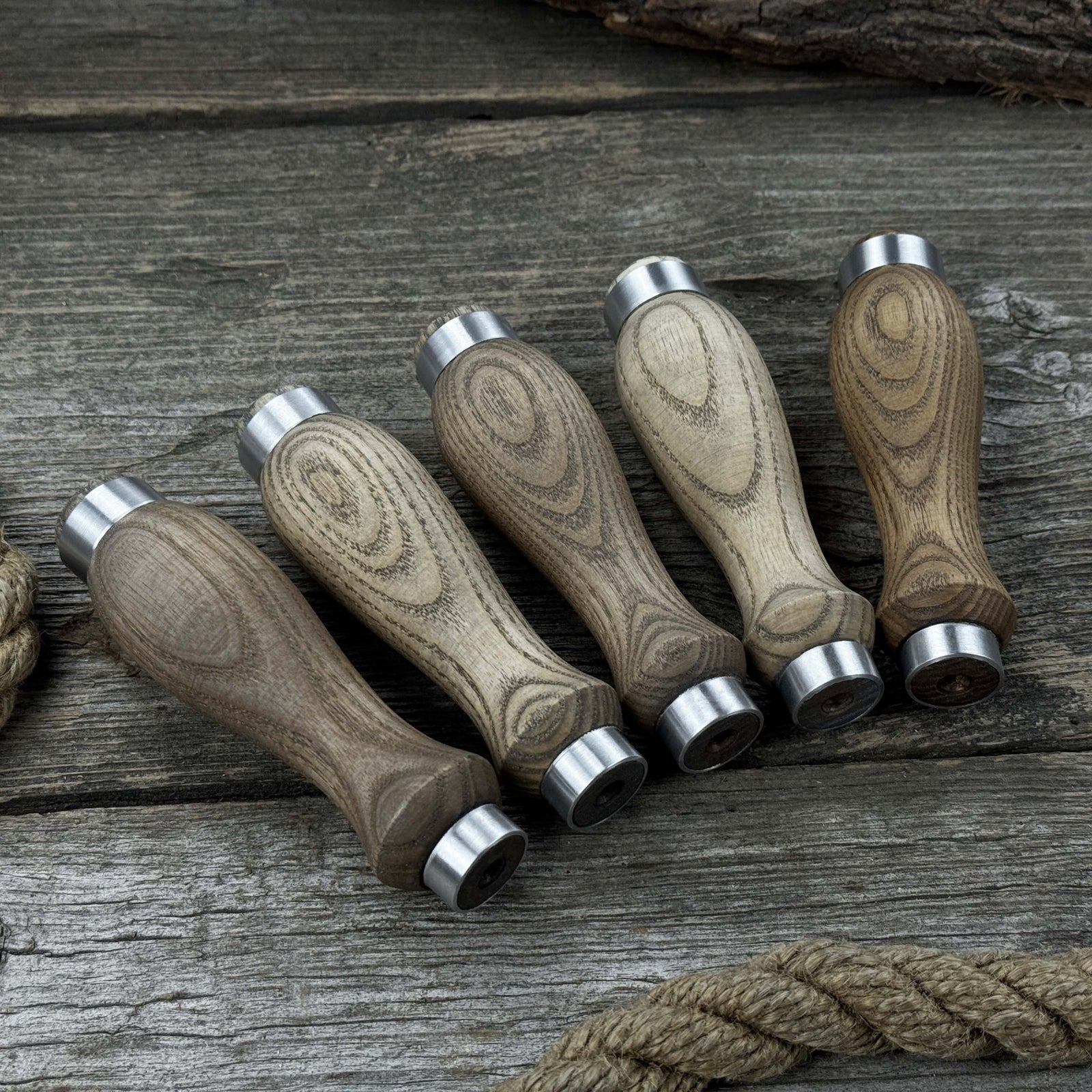 Set of 5 Ash Wood Replacement Handles - Sharky Forged Steel Tools