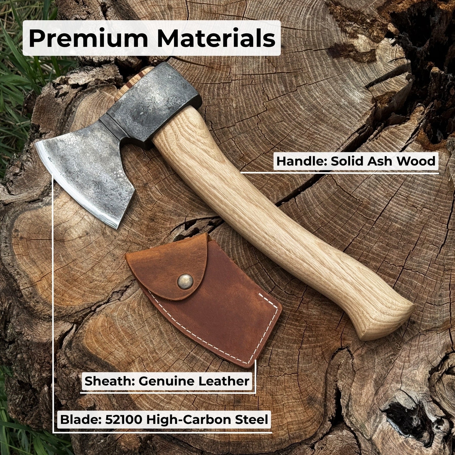 Small Carving Axe, 0.65 kg (1.43 lb) - Sharky Forged Steel Tools