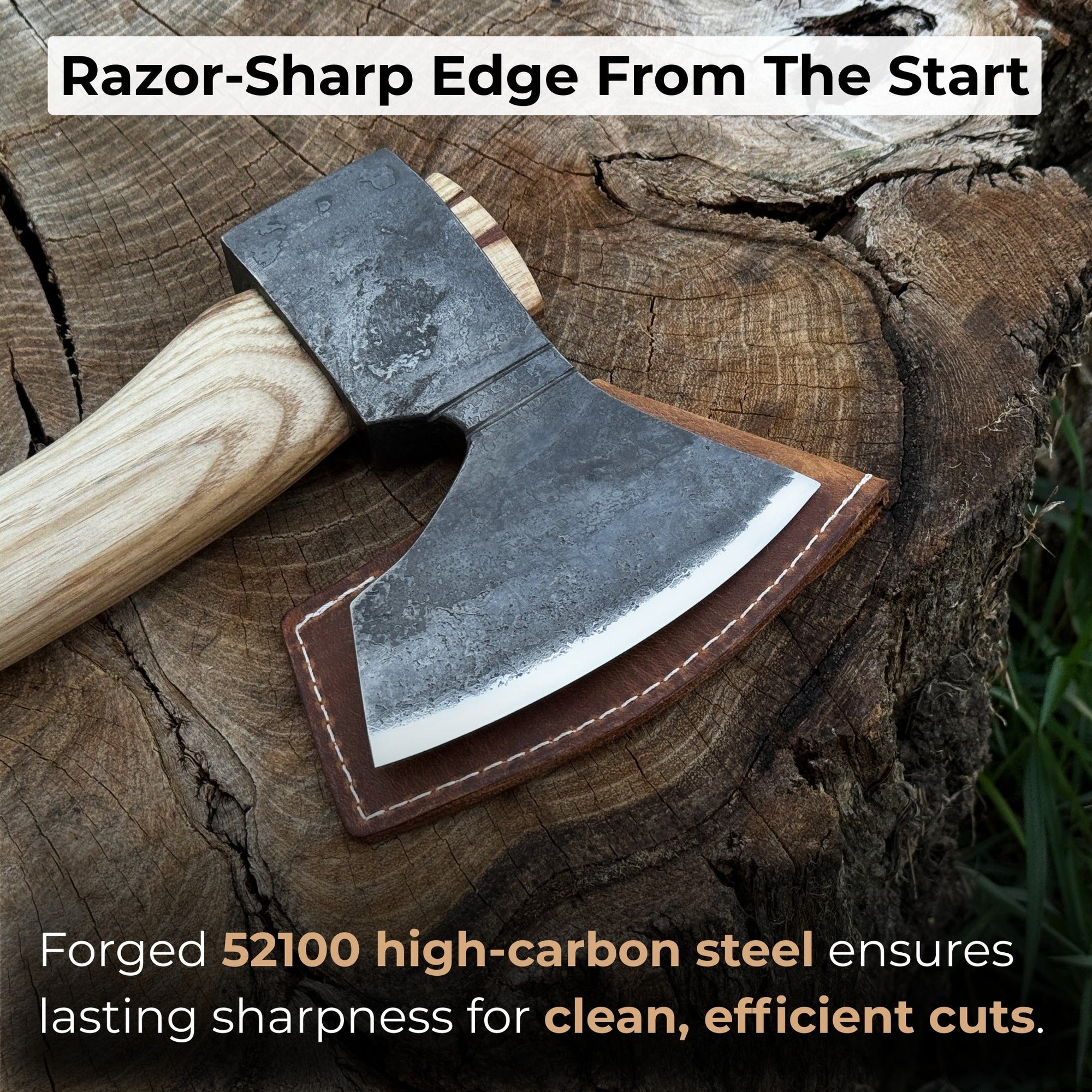 Small Carving Axe, 0.65 kg (1.43 lb) - Sharky Forged Steel Tools