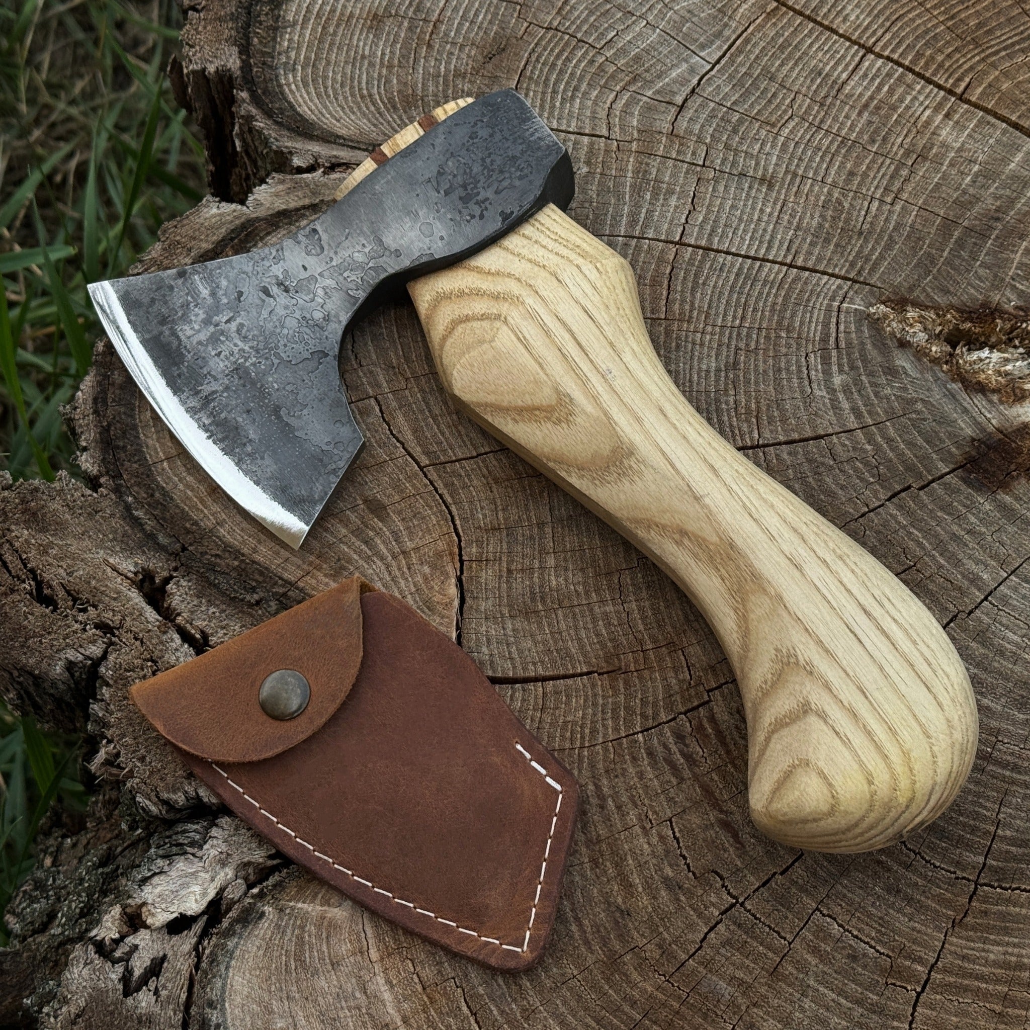 Small Carving Axe with Leather Sheath, 0.47 kg (1 lb) - Sharky Forged ...
