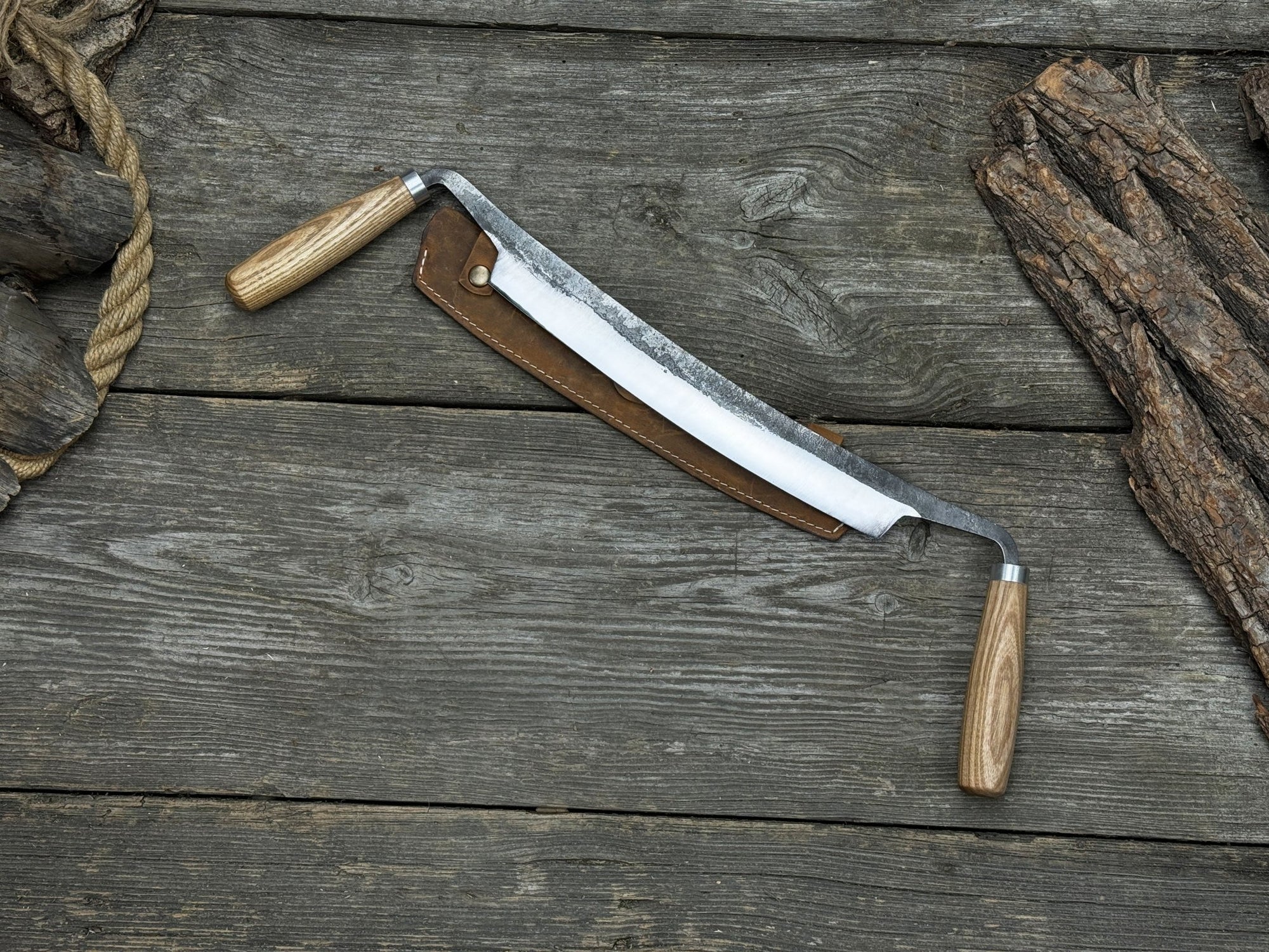 Straight Drawknife, 26 cm (10.2 inches) Cutting Edge - Sharky Forged ...