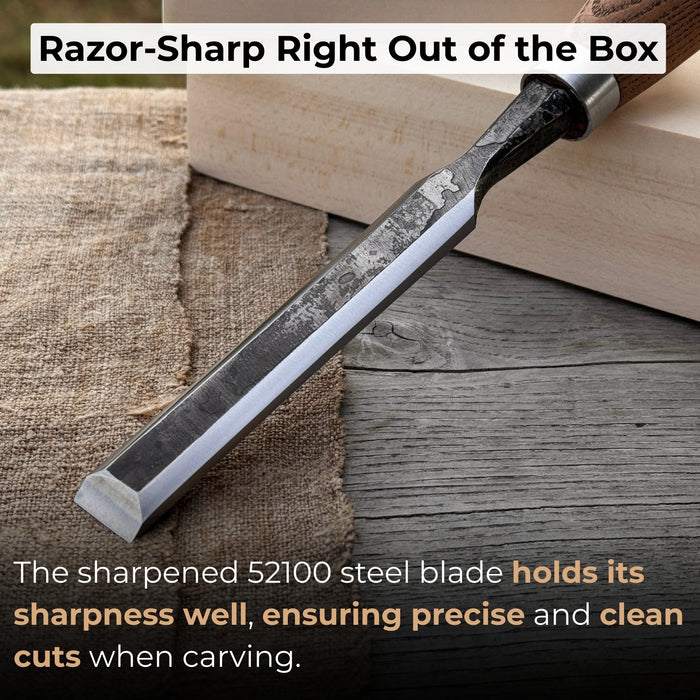 Wood Carving Chisel, 10 - 50 mm (0.39 - 1.97 inches) - Sharky Forged ...