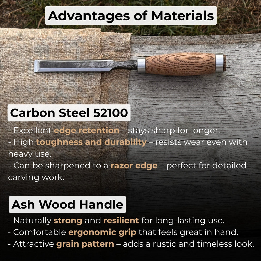 Wood Carving Chisel, 10 - 50 mm (0.39 - 1.97 inches) - Sharky Forged ...